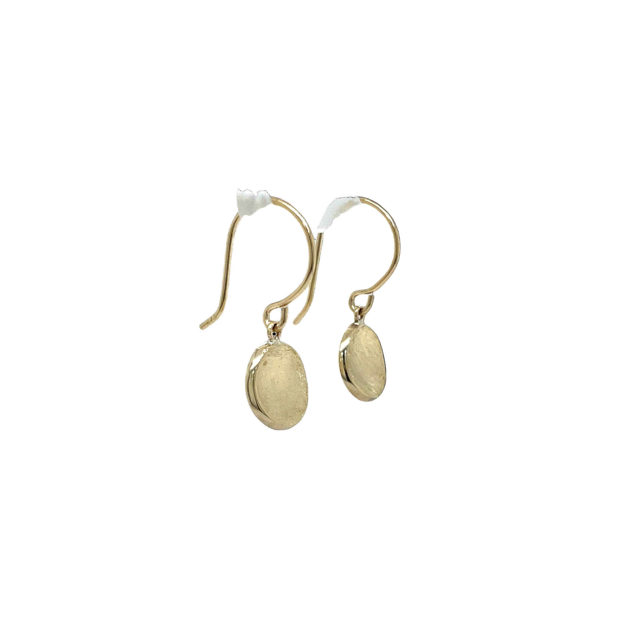 9ct Yellow Gold Matt-Finished Disc Drop Earrings