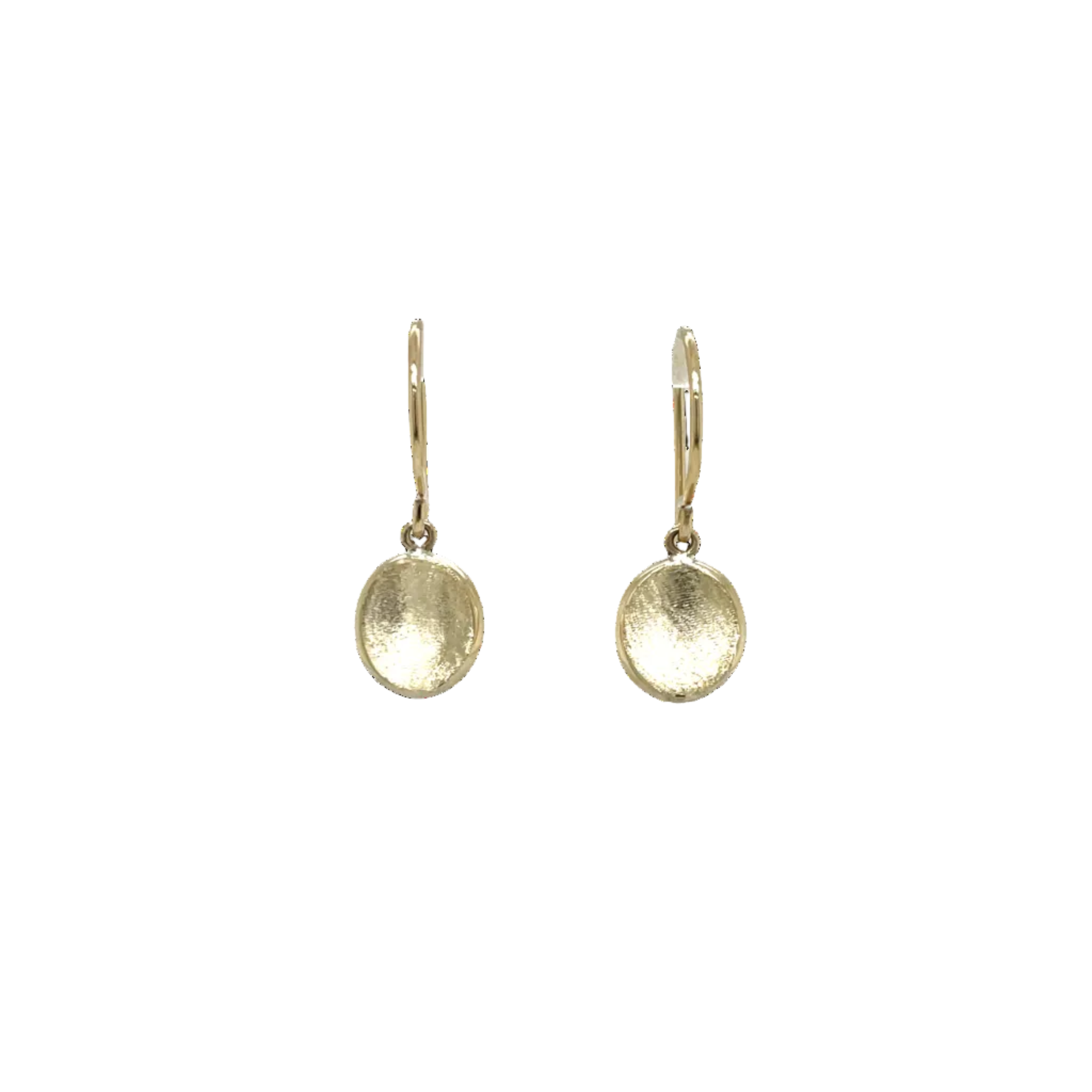 9ct Yellow Gold Matt-Finished Disc Drop Earrings